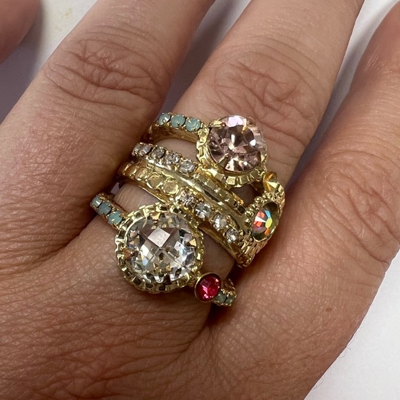Sorrelli | Jewelry | Sorrelli Stacked Crystal Ring | Poshmark